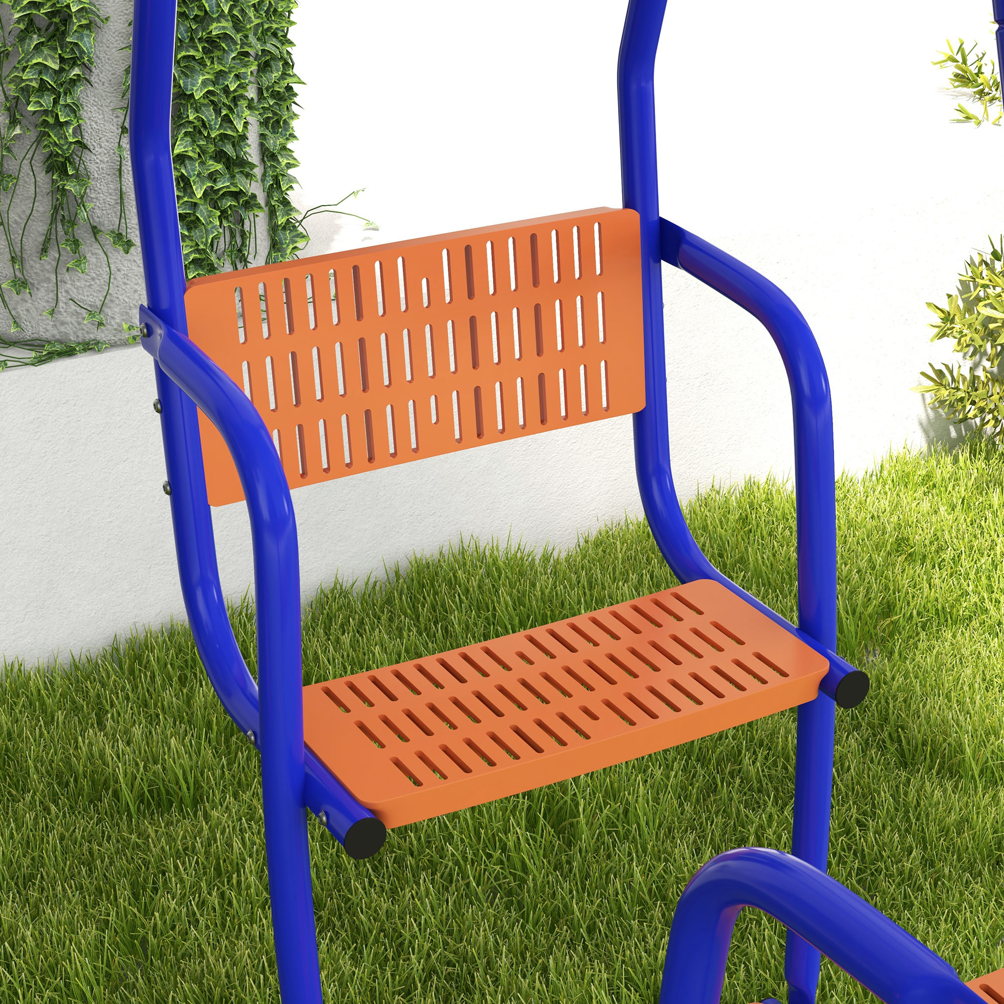 Three-In-One Kids Metal Swing Set with Swing, Glider, Rocking Chair ...