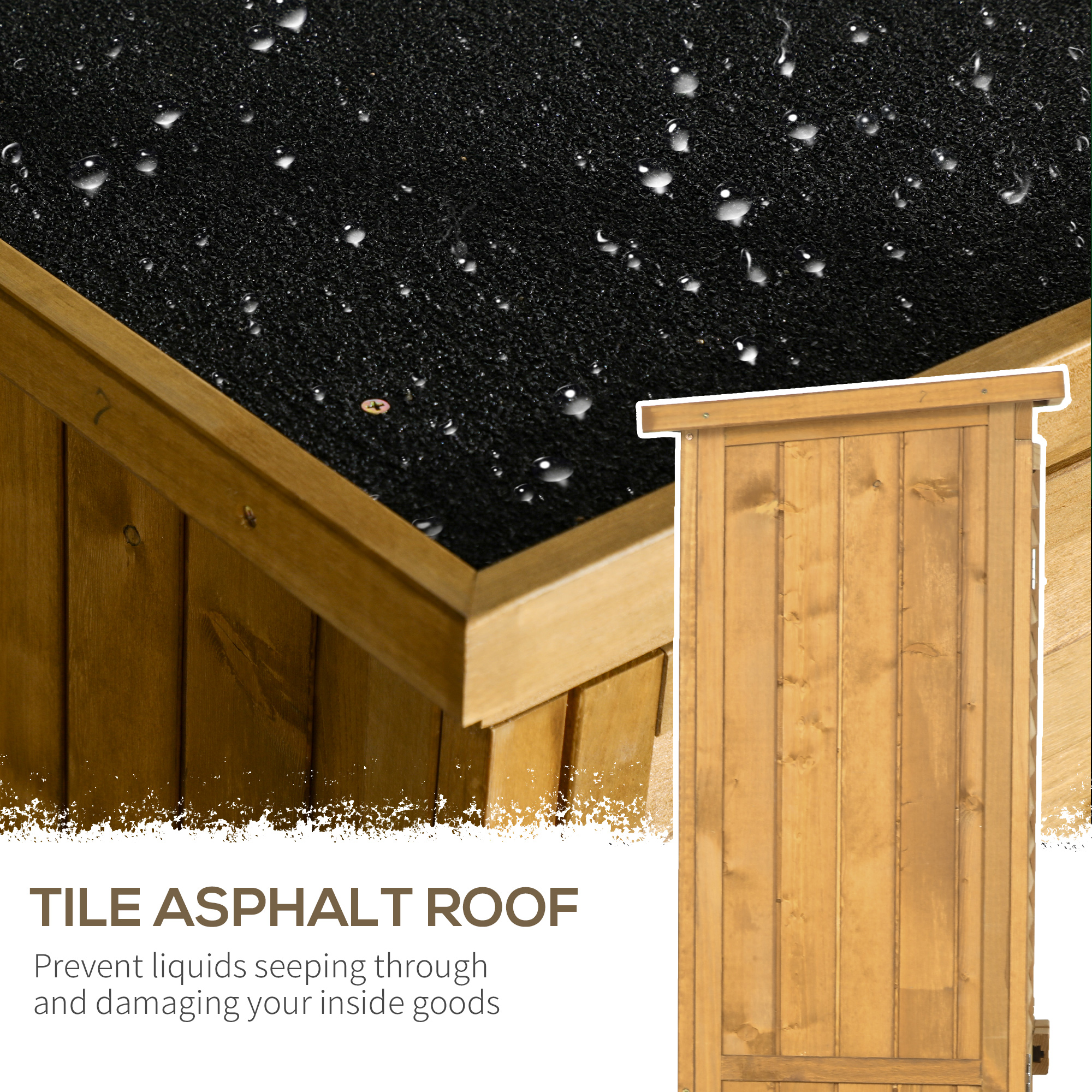 Wooden Garden Storage Shed, Compact Utility Sentry Unit, 3-Tier Shelves ...