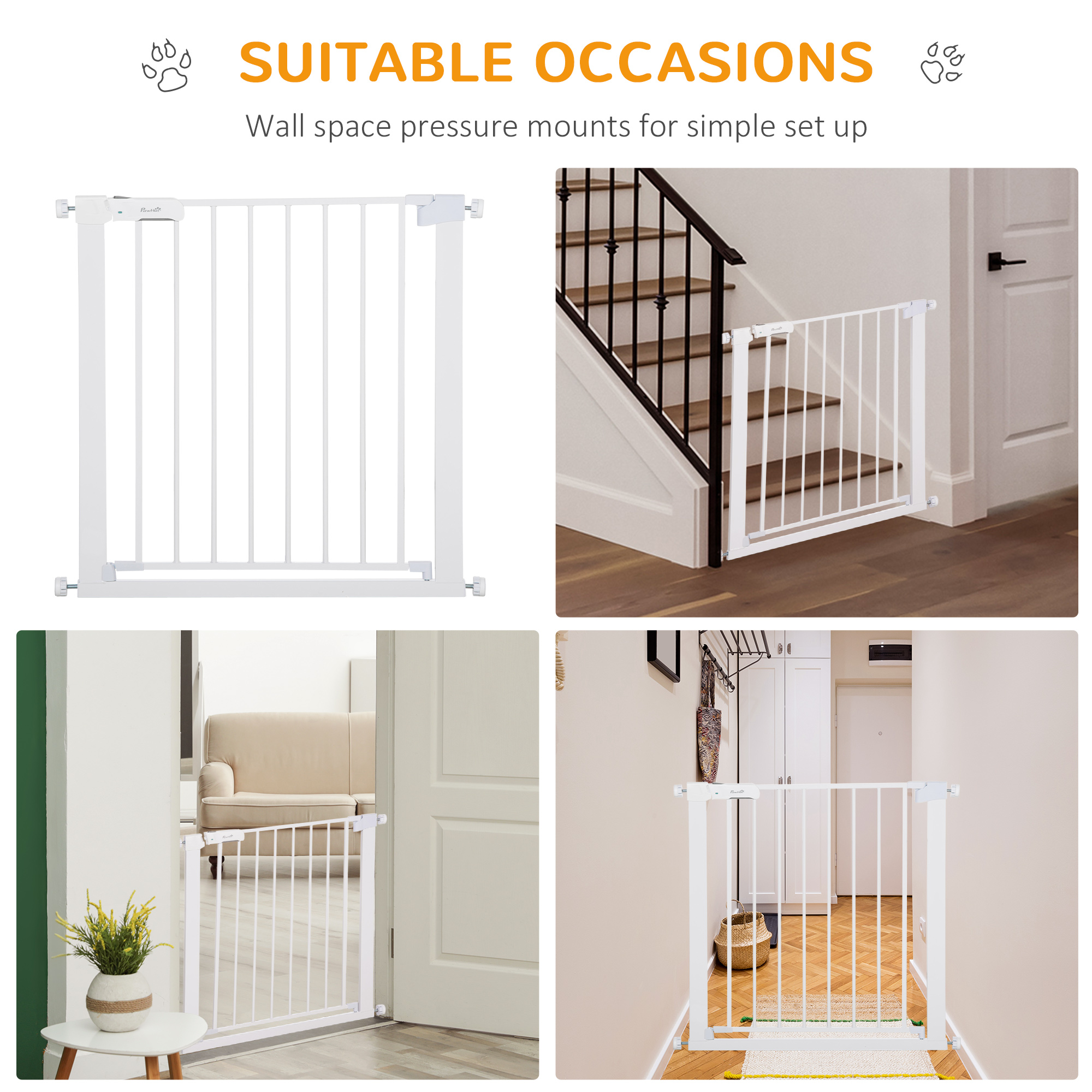 Adjustable Pet Safety Gate Dog Barrier Home Fence Room Divider Stair ...