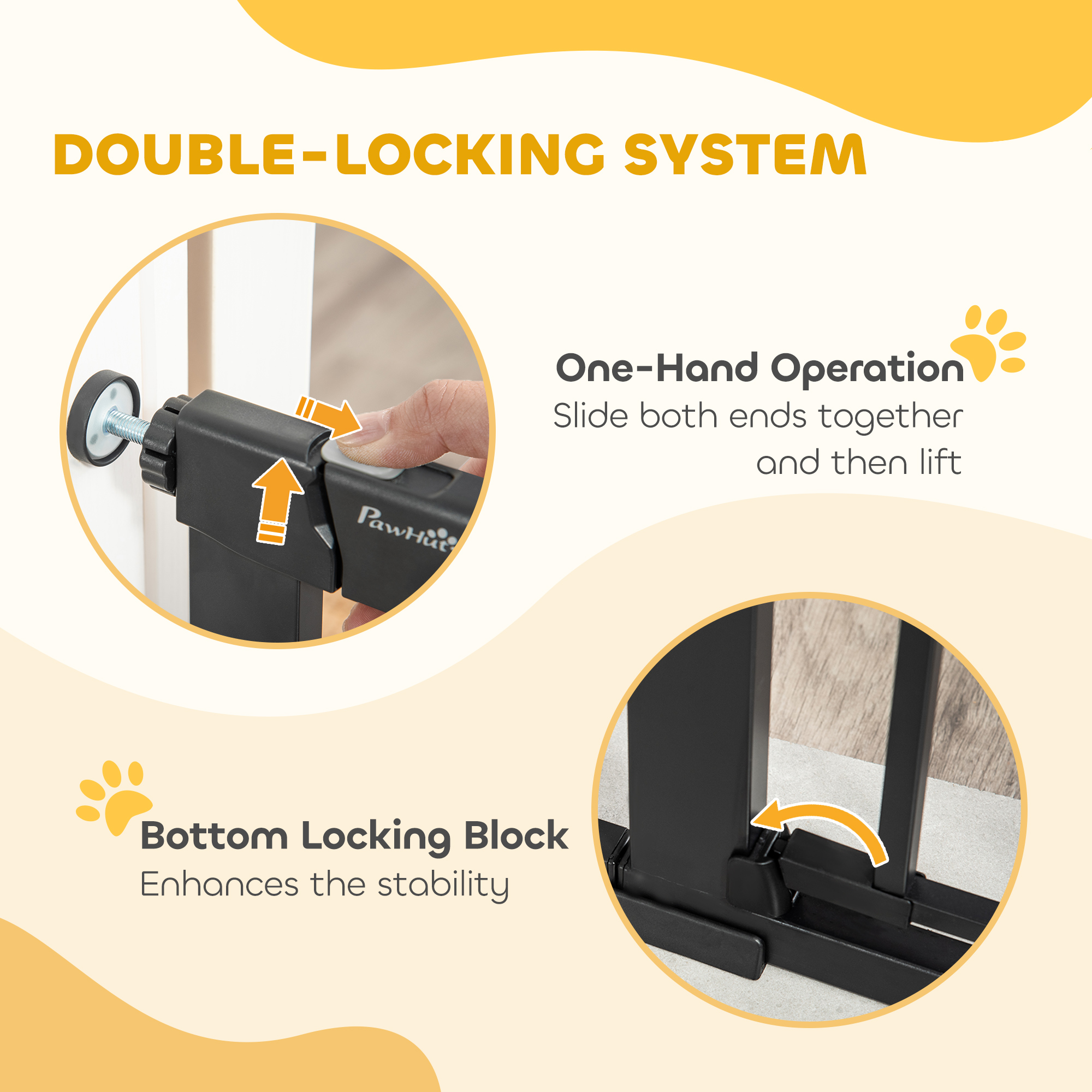 Dog Gate with Cat Flap Pet Safety Gate Barrier, Stair Pressure Fit ...