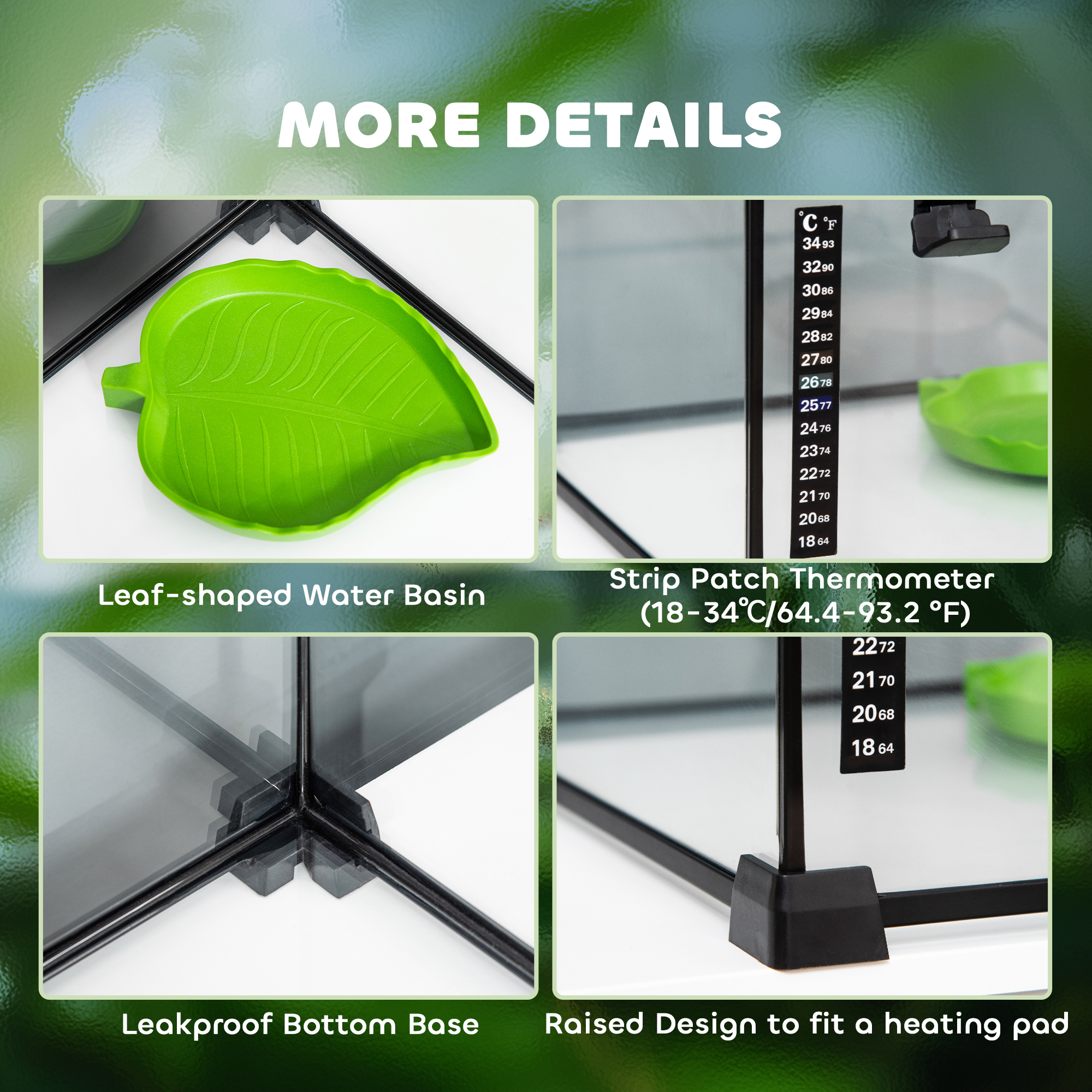 Glass Reptile Terrarium Insect Breeding Tank Vivarium Habitats with ...