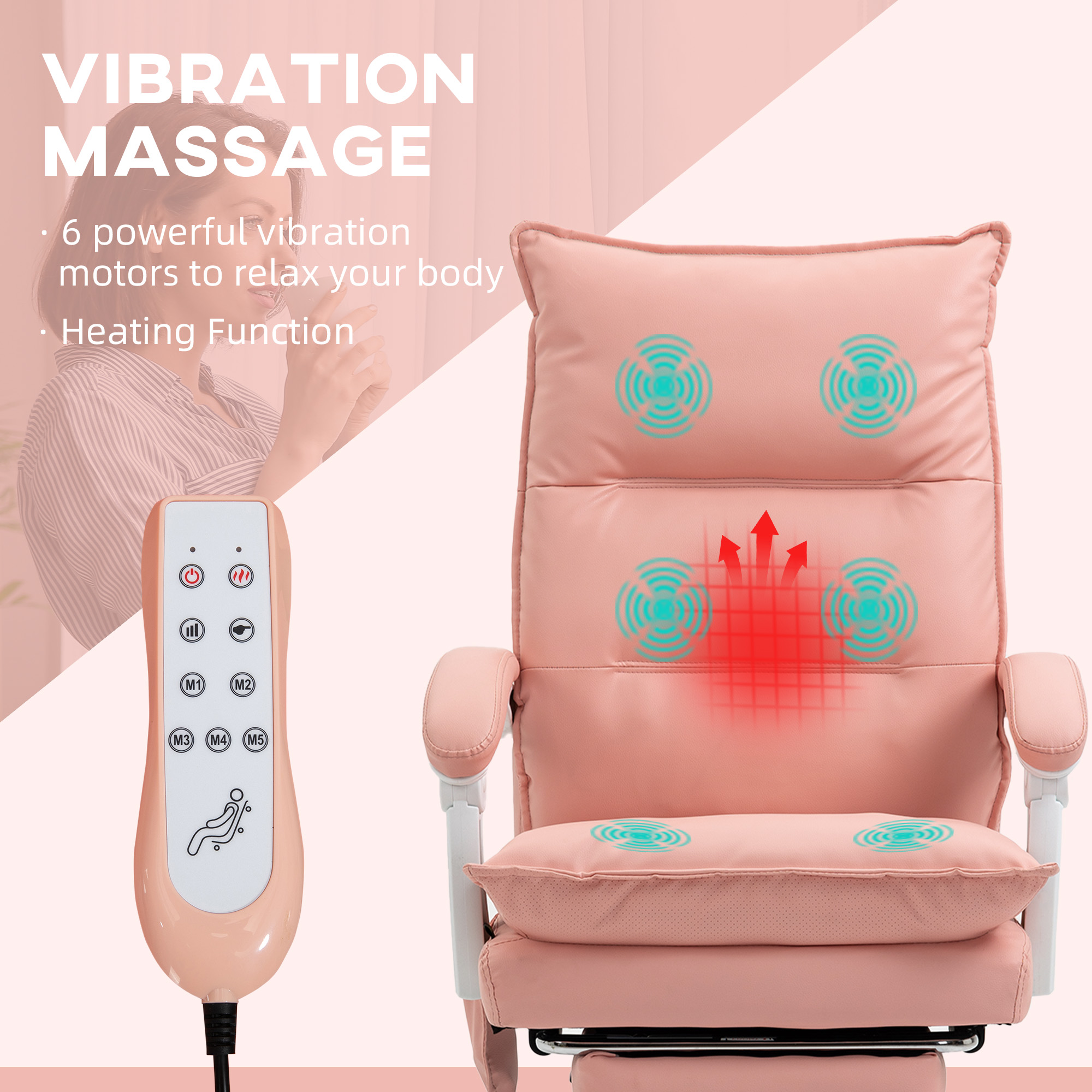 Vibration Massage Office Chair with Heat, Ergonomic Computer Desk ...