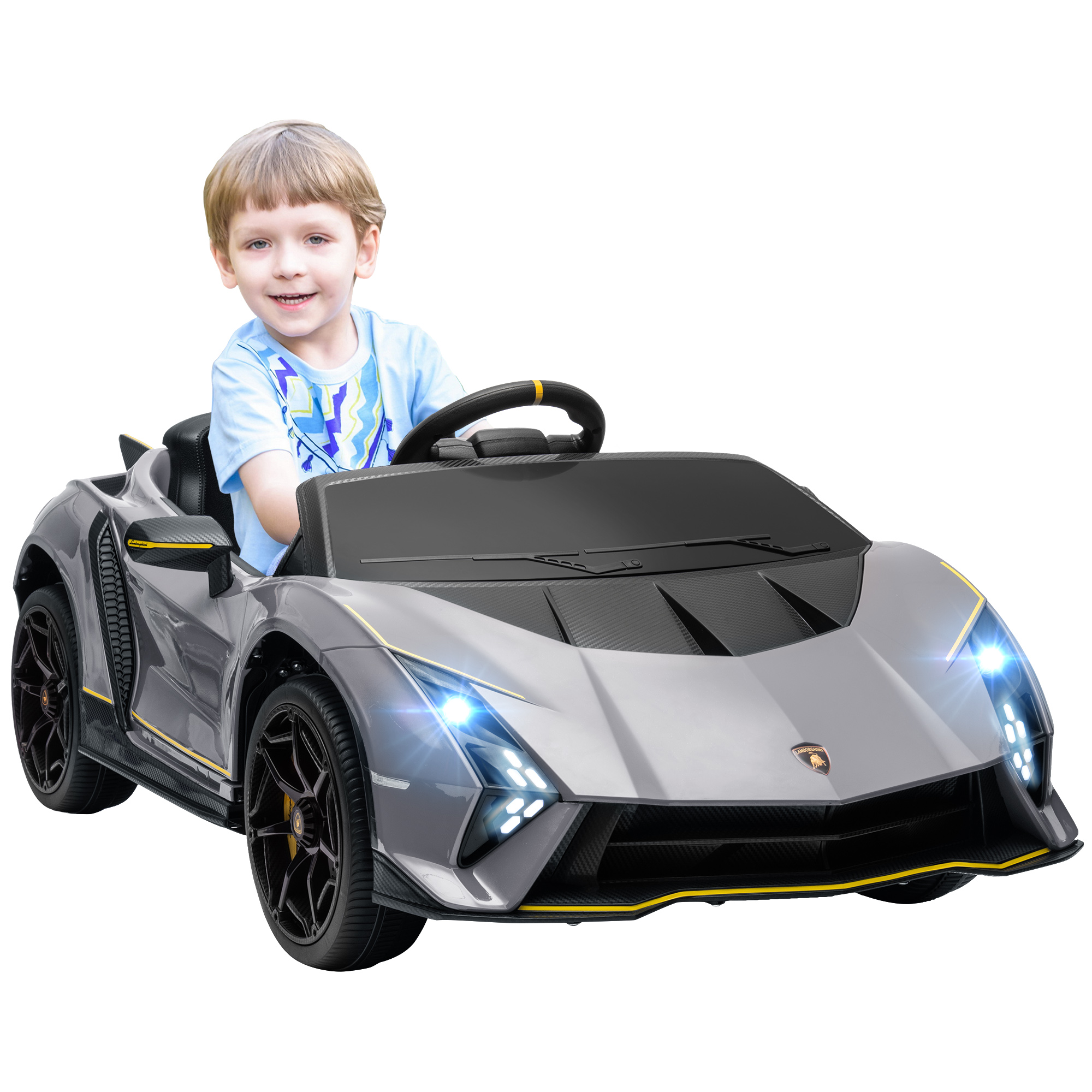 12V Lamborghini Autentica Licensed Kids Electric Car with Remote Control, 4 Suspension Wheels ...