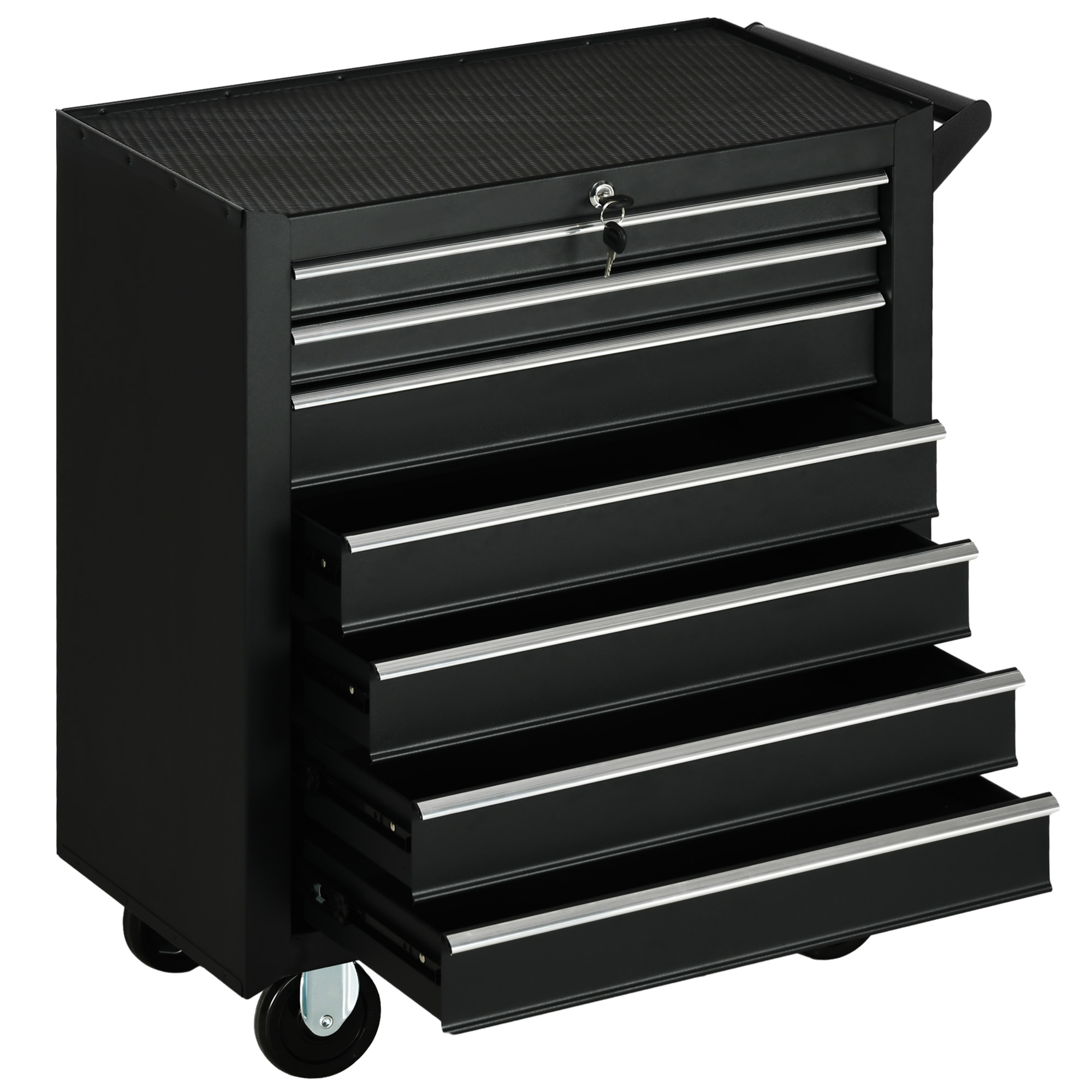 7-Drawer Rolling Tool Chest on Wheels, Lockable Tool Cabinet with Side ...
