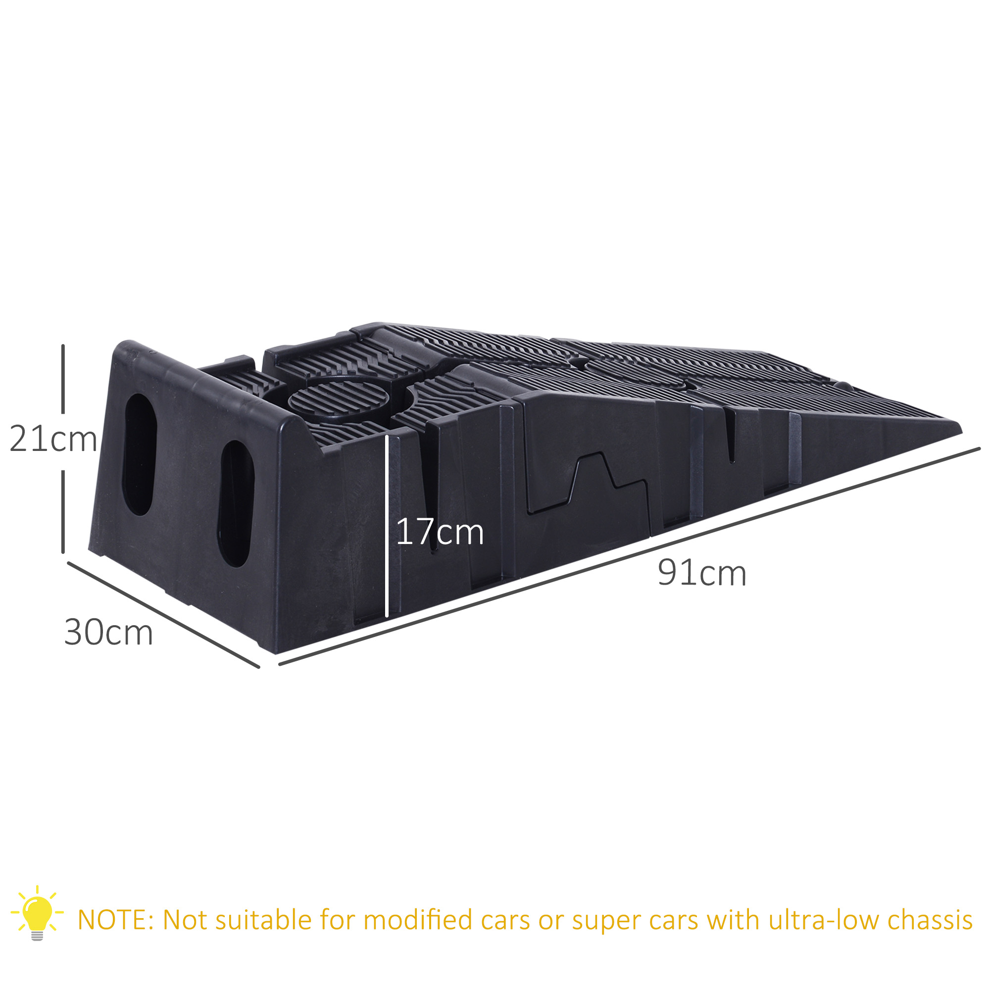 2 Pieces Car Ramps Heavy Duty 5 Ton Motorhome Levelling Ramps, Plastic ...