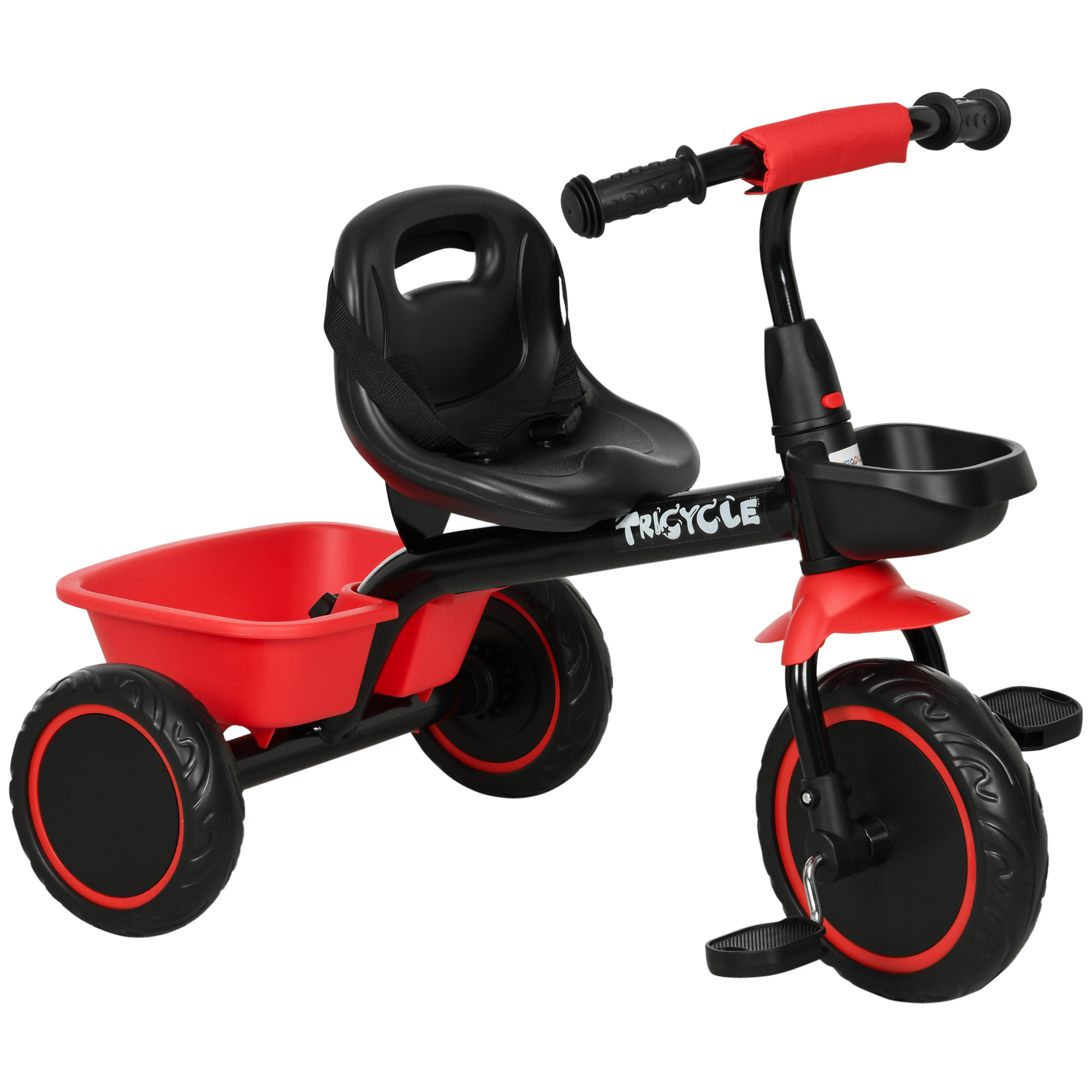 Kids Trike for 2-5 Years with Adjustable Seat, Pedal, Baskets, Red on ...