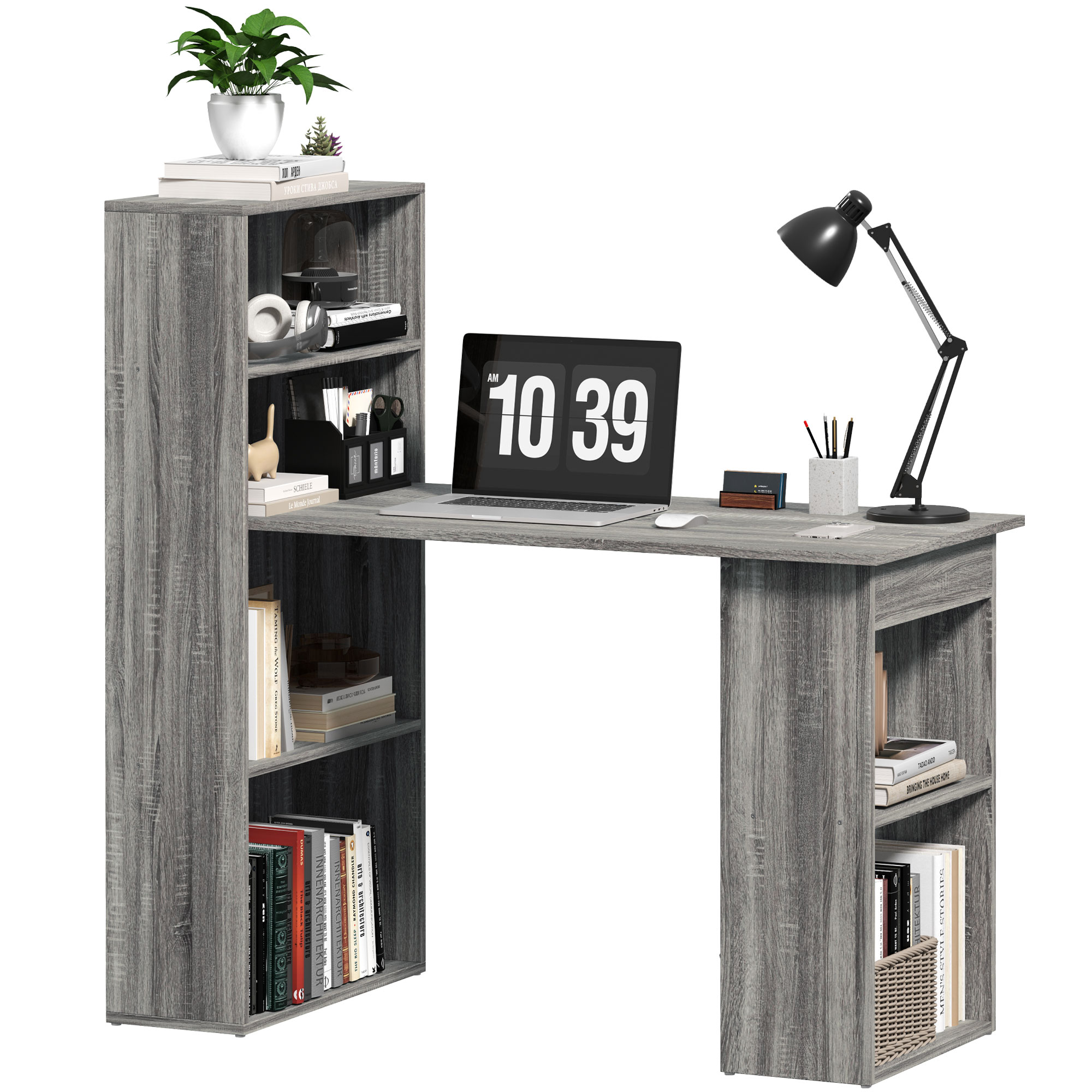 120cm Modern Computer Desk Bookshelf Study Table Workstation PC Laptop ...