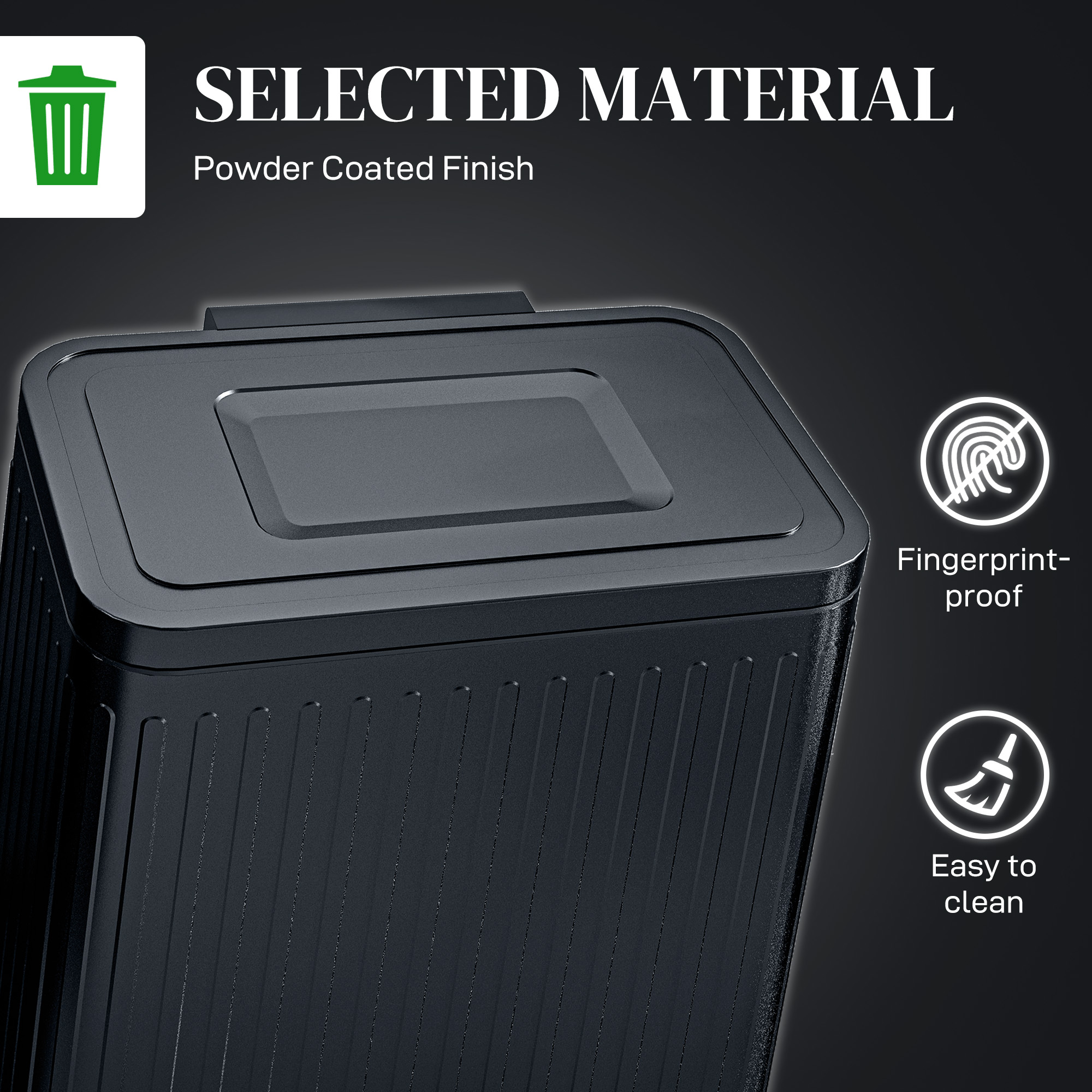 40L Dual Compartment Rubbish Bin, with Soft-Close Lid - Black on Anglia ...