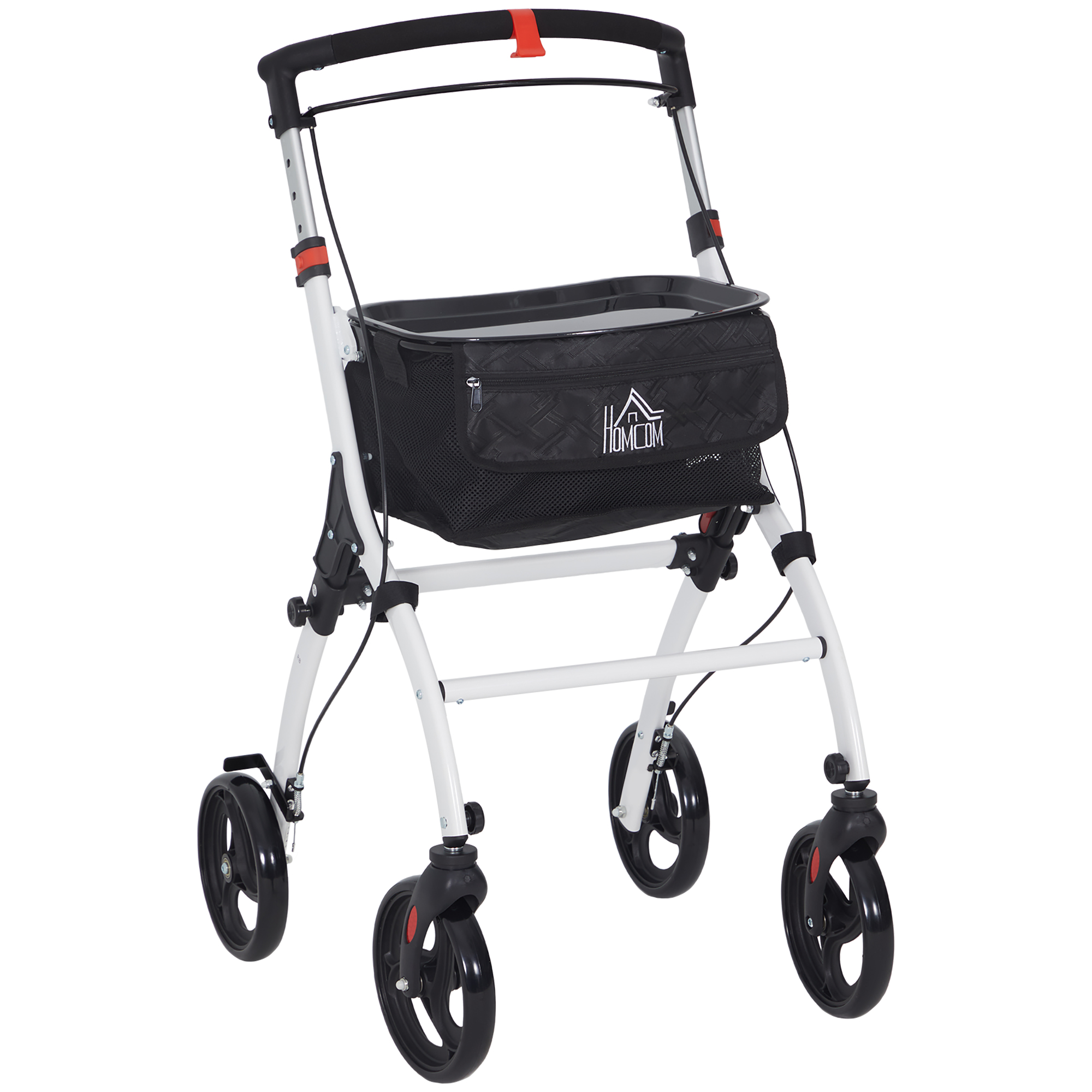 Folding Upright Rollator Walker with Lightweight Walking Frame, Storage ...