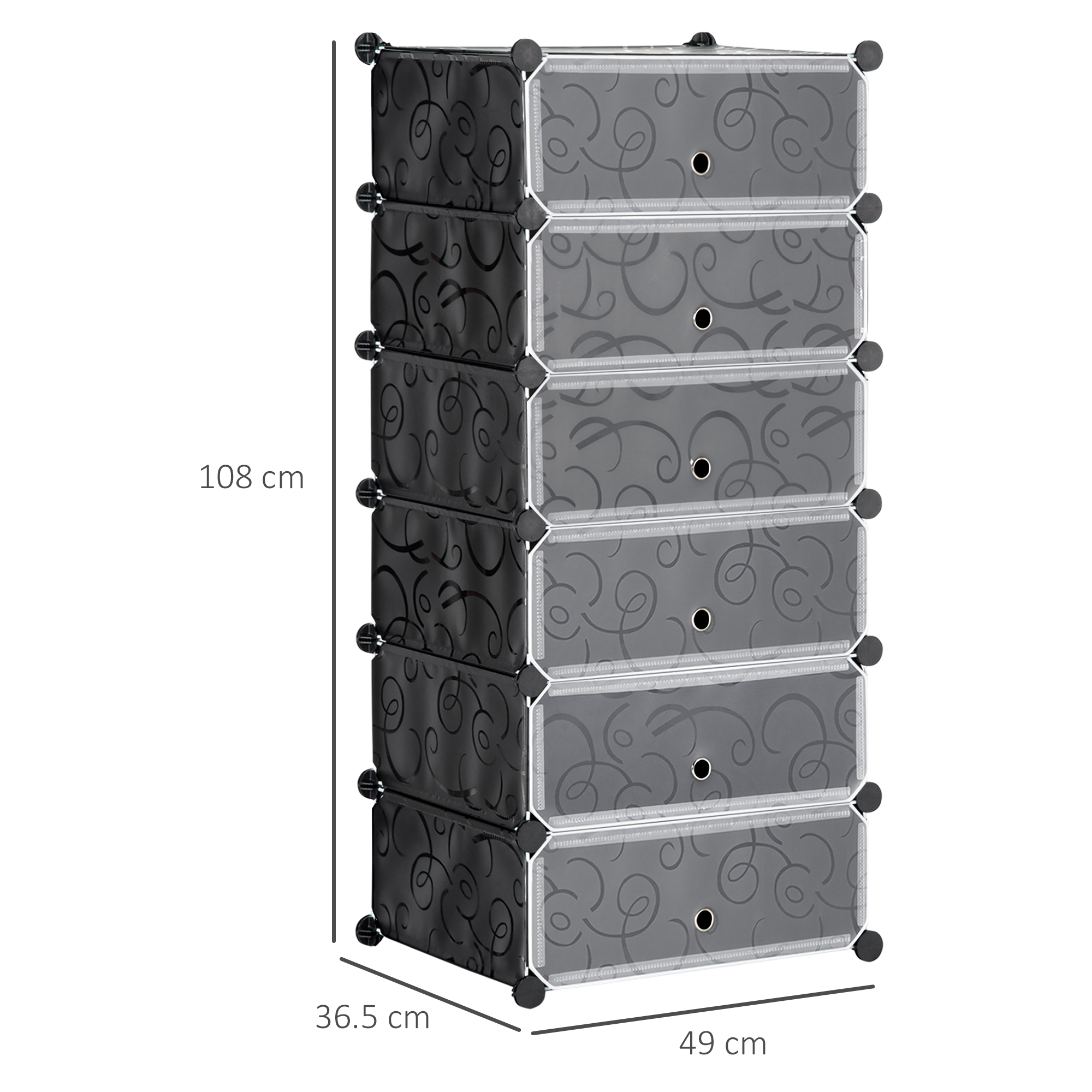 Six Cube Modular Storage Storage Unit - Black on Anglia Market