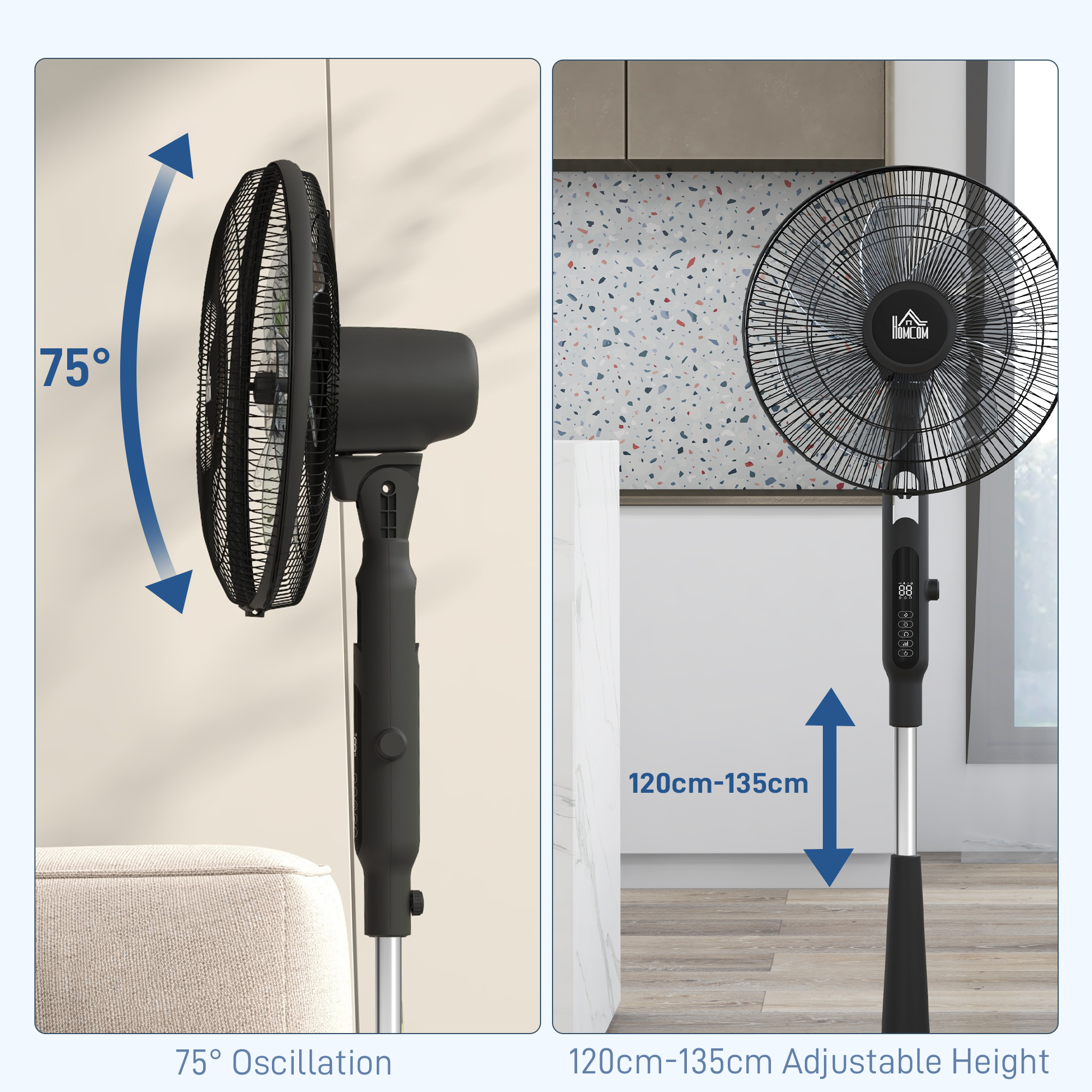 Three Mode Pedestal Fan, with Insect Repellant Box and LED Panel ...