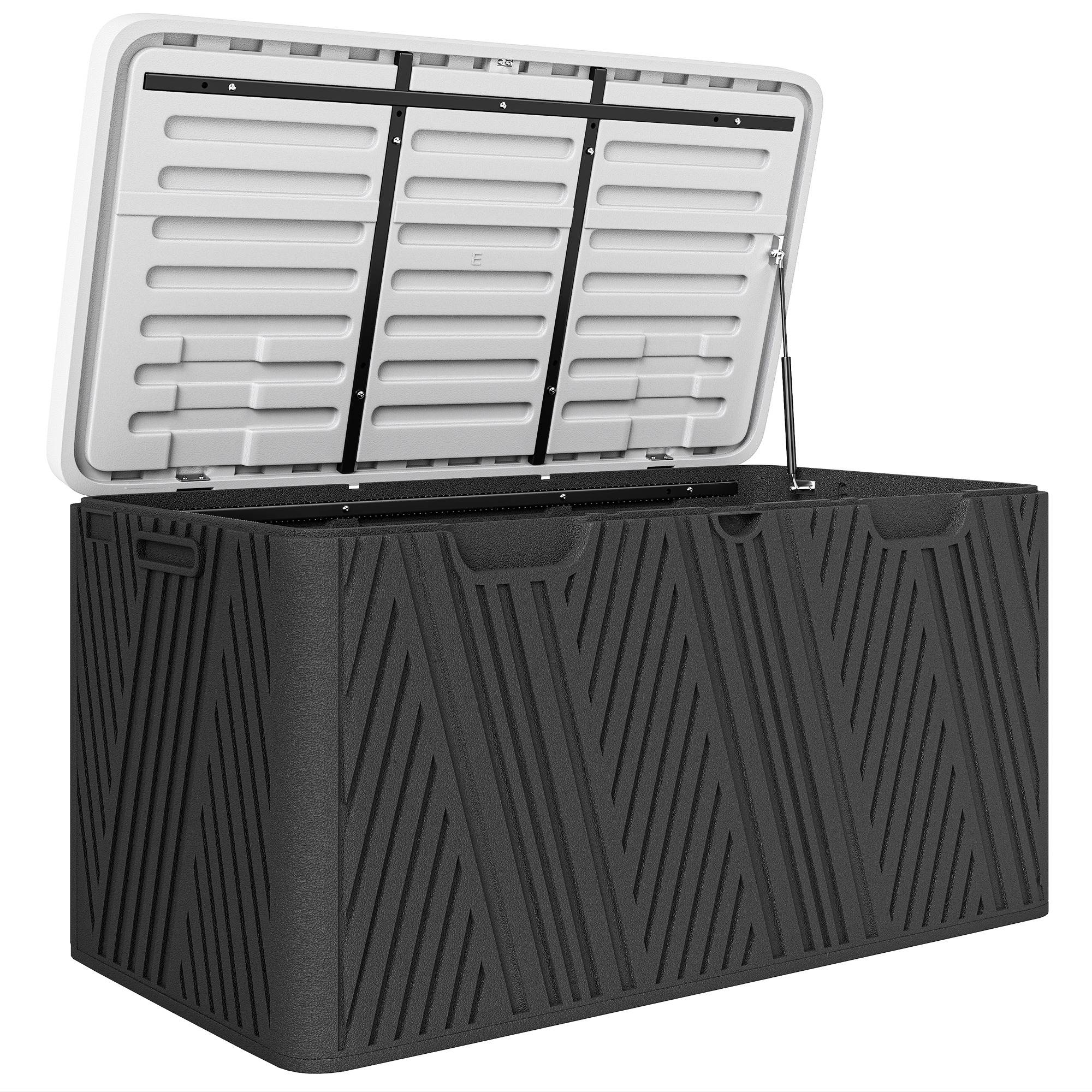 380L Waterproof Outdoor Storage Box, with Lockable Lid - Black on ...