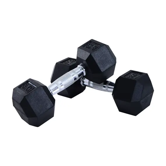 Rubber Hexagonal Dumbbell Set,2 pcs x 8 kg on Anglia Market