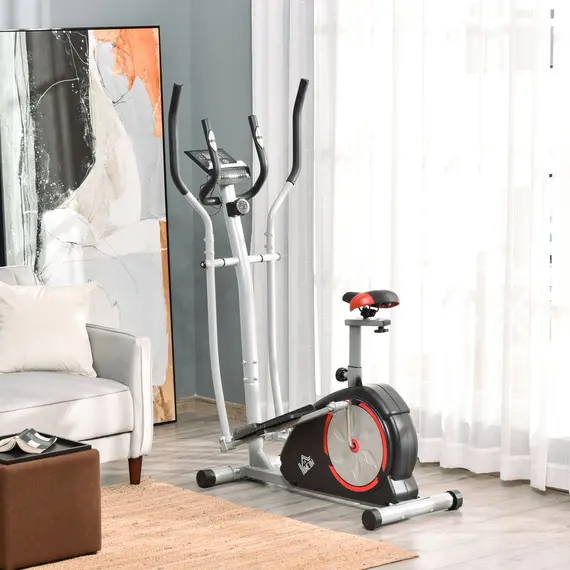 HOMCOM Elliptical Trainer Cardio Workout Exercise Bike Cross Trainer ...